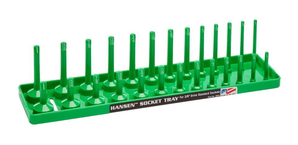 Hansen 6 Pc Socket Tray Metric SAE Socket Trays 1/4" 3/8" 1/2" Green ...