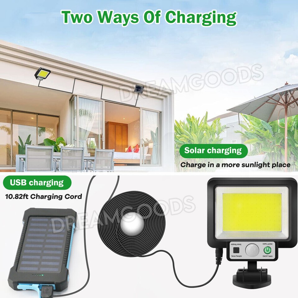 117 LED Solar Light Motion Sensor Outdoor IP65 Wall Security Garden ...