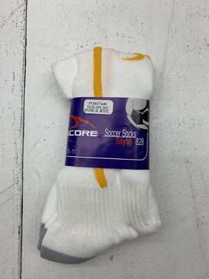 Score Unisex White Soccer Socks Size 8-11 | eBay