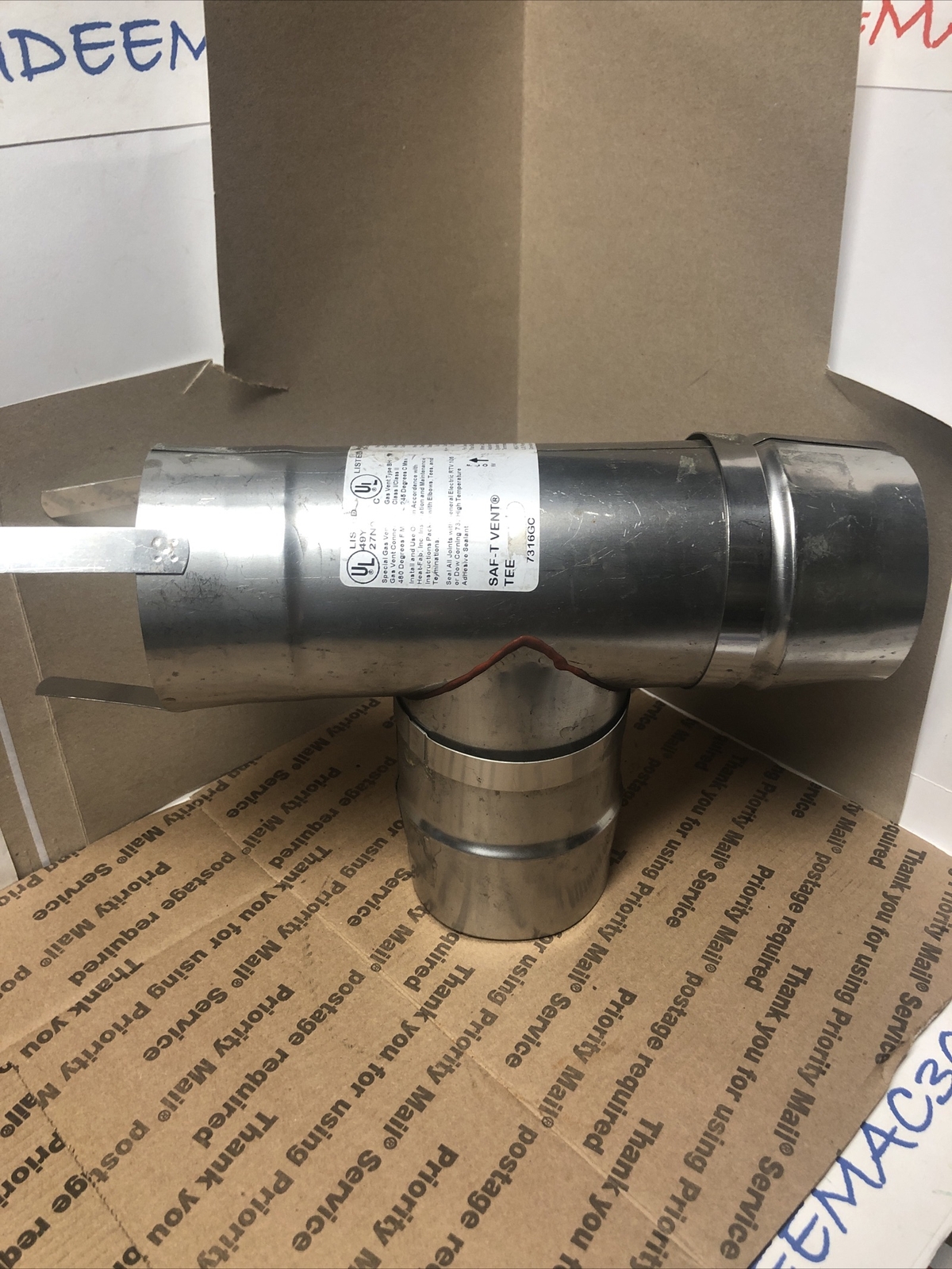 3" STAINLESS STEEL SAF-T-VENT TEE/CONNECTOR 3"X3"X3"X9" 7316GC | eBay