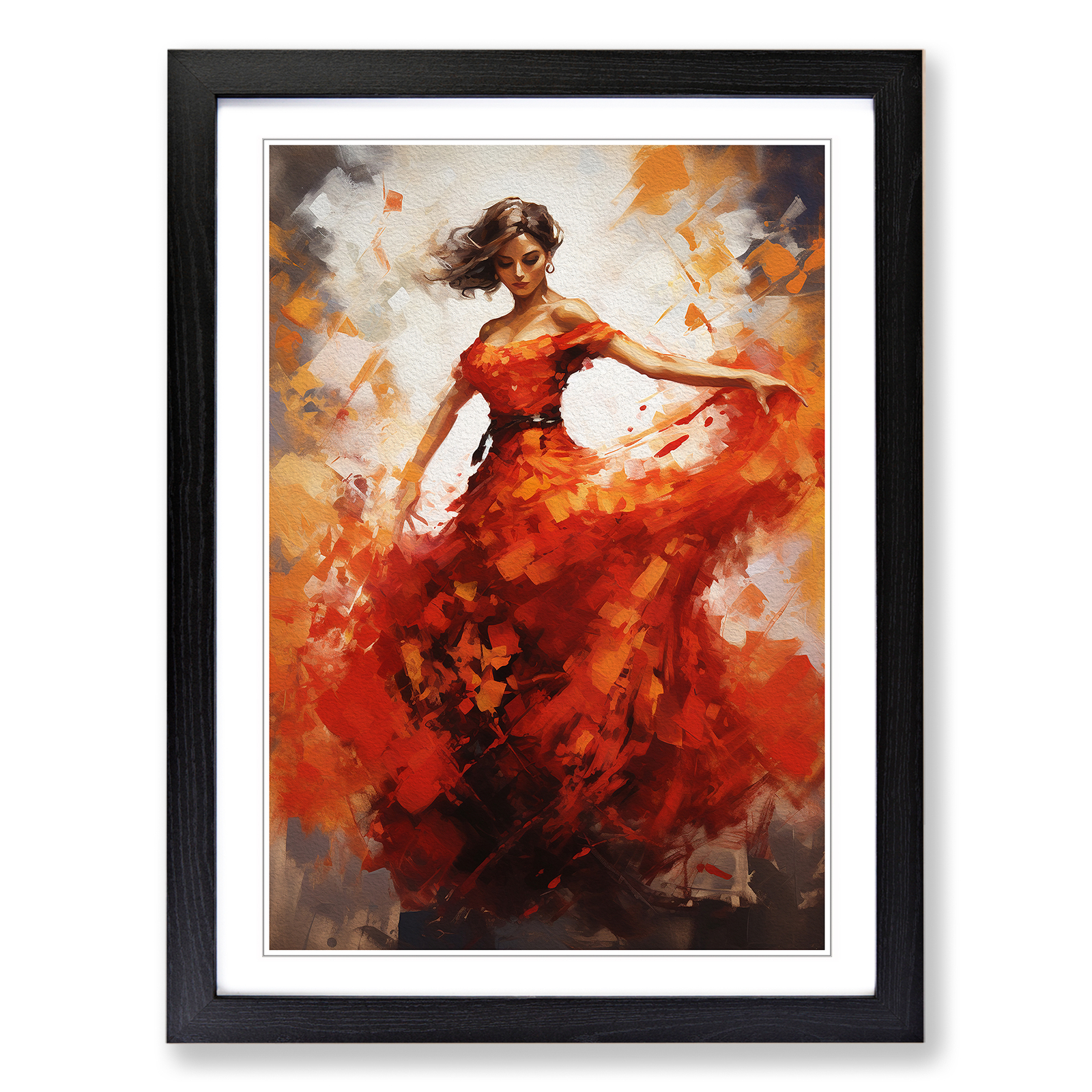 Flamenco Dancer Abstract Wall Art Print Framed Canvas Picture Poster ...