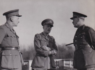Original Press Photo WW2 BEF Lord Gort Maj Gen McNaughton Gen Pownall ...