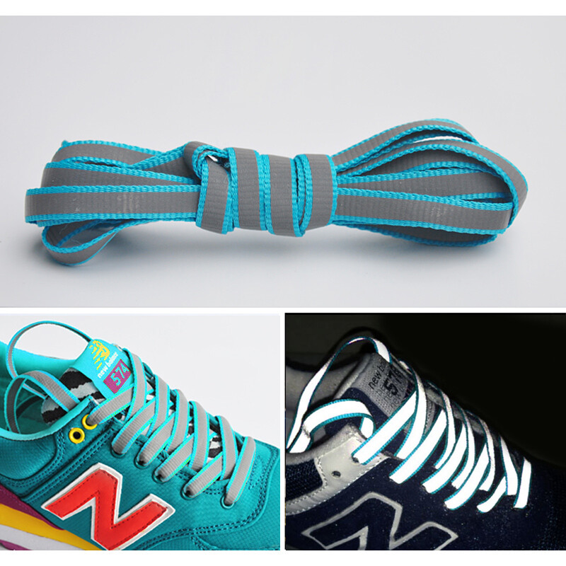 Reflective Coloured Flat Shoelaces Trainer Sneaker Shoe Laces 120 150 ...