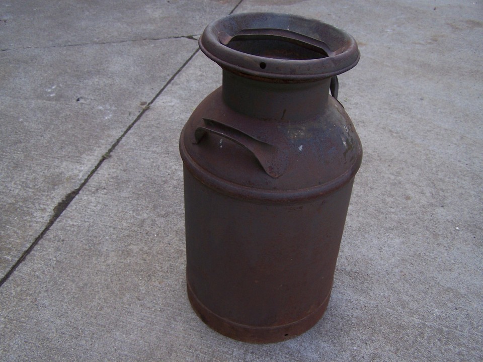 VTG 10 Gallon SOLAR Milk Can Co Steel Milk Can with Lid old vintage ...