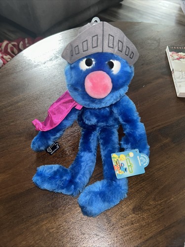 1990s Applause Sesame Street Super Grover Knight Plush Doll Helmet Cape ...
