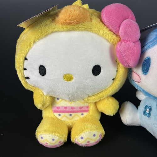 Hello Kitty Easter Plush – 8” Stuffed in Chick Outfit And Cinnamoroll ...