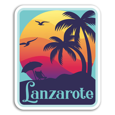 2 x 10cm Lanzarote Vinyl Stickers - Canary Islands Sticker Laptop ...