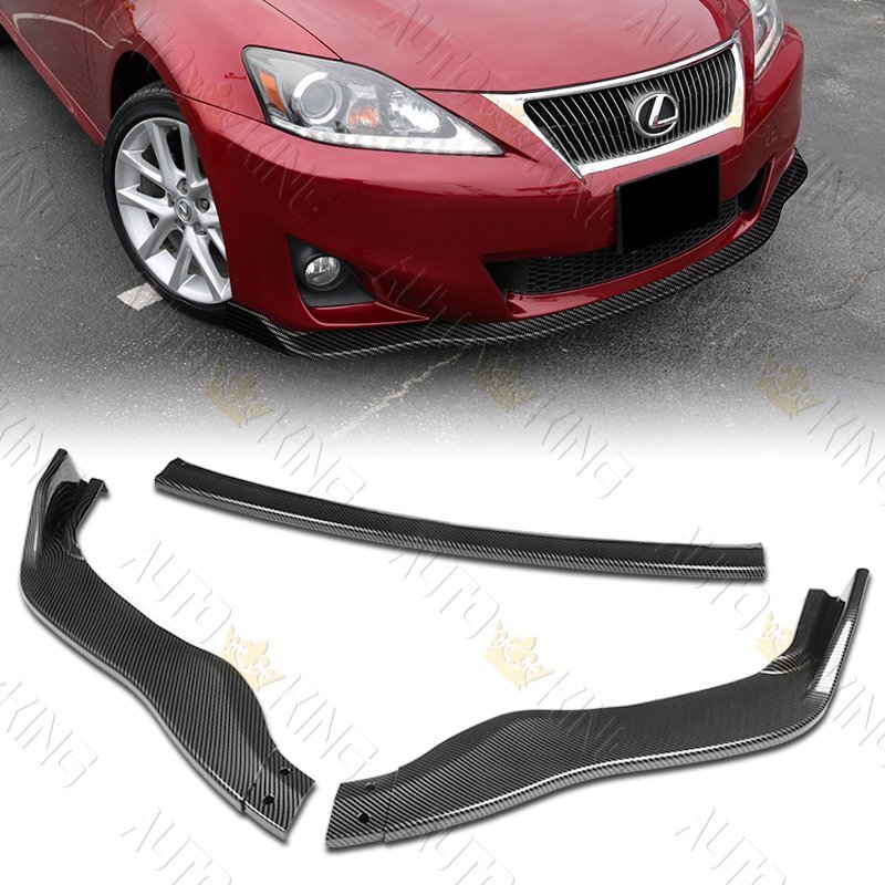 FIT 11-13 LEXUS IS250 IS350 CARBON STYLE FRONT BUMPER SPLITTER SPOILER ...