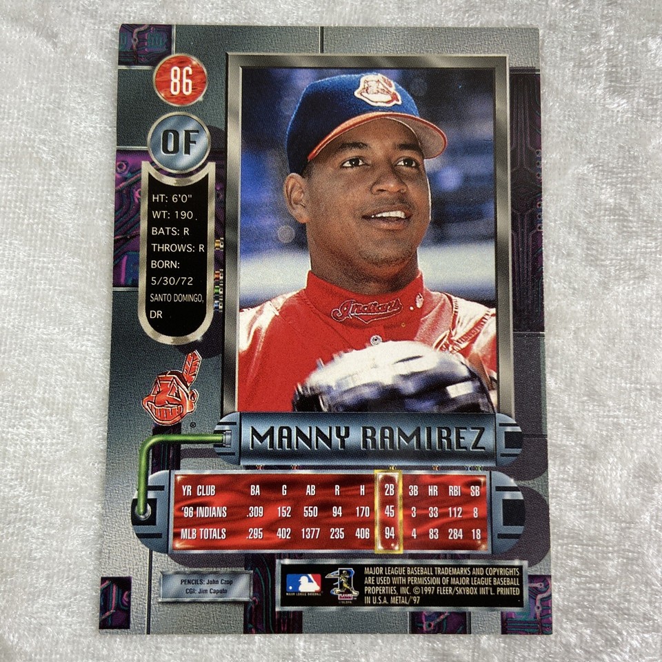 Manny Ramirez 1997 Metal Universe Fleer MLB Guardians Baseball Card #86 ...