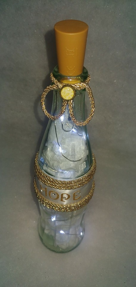 UNIQUE GLASS "HOPE" SODA BOTTLE WHITE LED CORK LIGHT LAMP ART HOME BAR ...