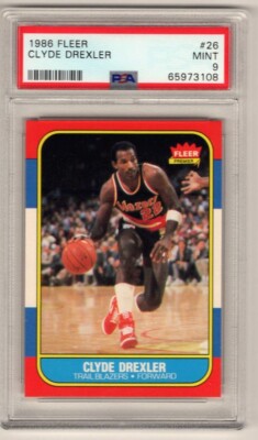 1986 Fleer Basketball #26 Clyde Drexler Rookie Card PSA 9 Mint | eBay