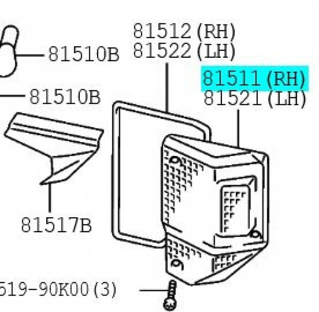 81511-60402 Toyota Lens Front Turn Signal Lamp RH 8151160402 Genuine ...