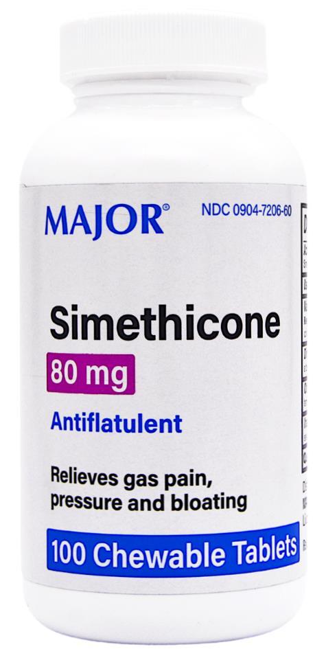 Major Simethicone 80mg - 100 Chewable Mint Tablets for Gas | Exp 1-2026 ...