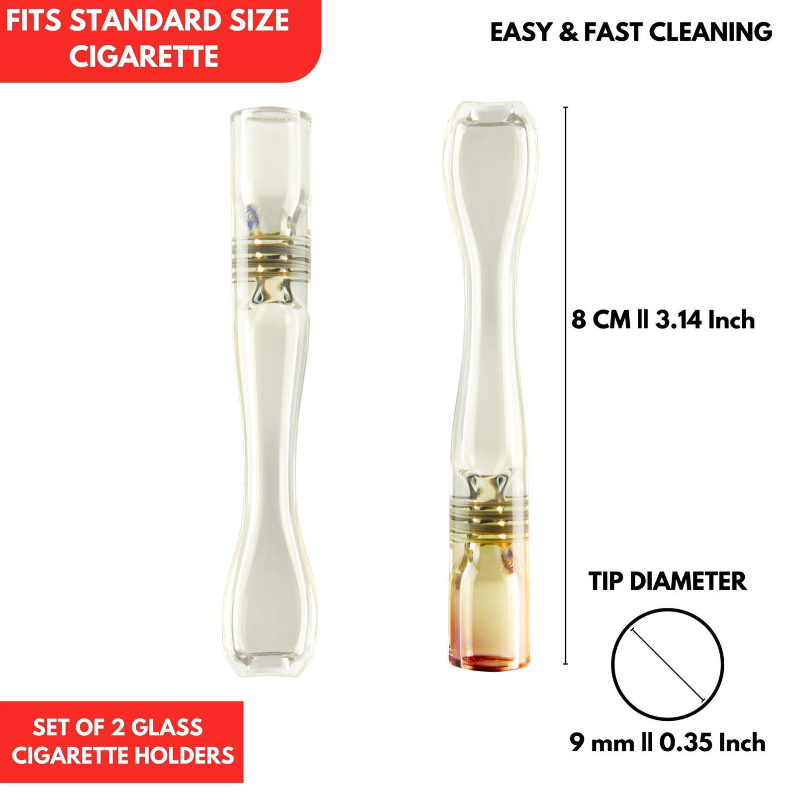 Reusable Cigarette Holder Tubes and Filters - Glass Chillum Smoking ...