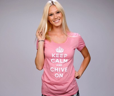 Women’s Chive Keep Calm Chive On Chivette Authentic Shirt Pink Medium M ...