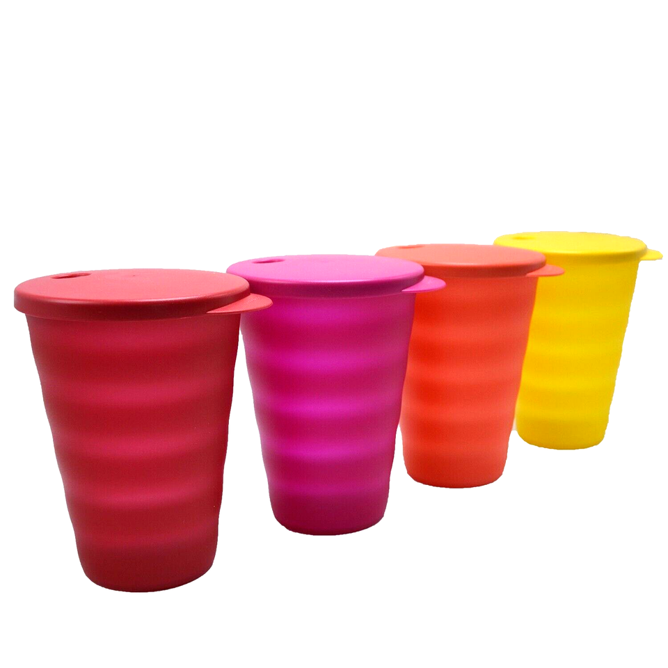 Tupperware Neon Picnic Set Plates Tumblers Bowls Pitcher Salt Pepper 15 ...