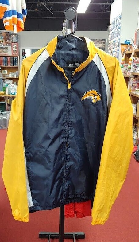 BUFFALO SABRES Slug ZIP UP Windbreaker Jacket Coat Hockey NHL Size Mens ...