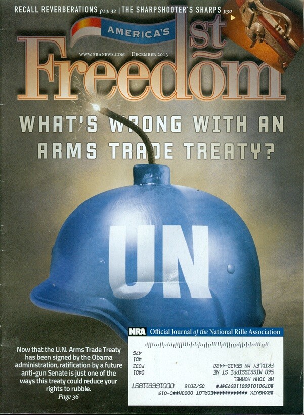 2013 America's 1st Freedom (NRA) Magazine: What's Wrong U.N. Arms Trade ...
