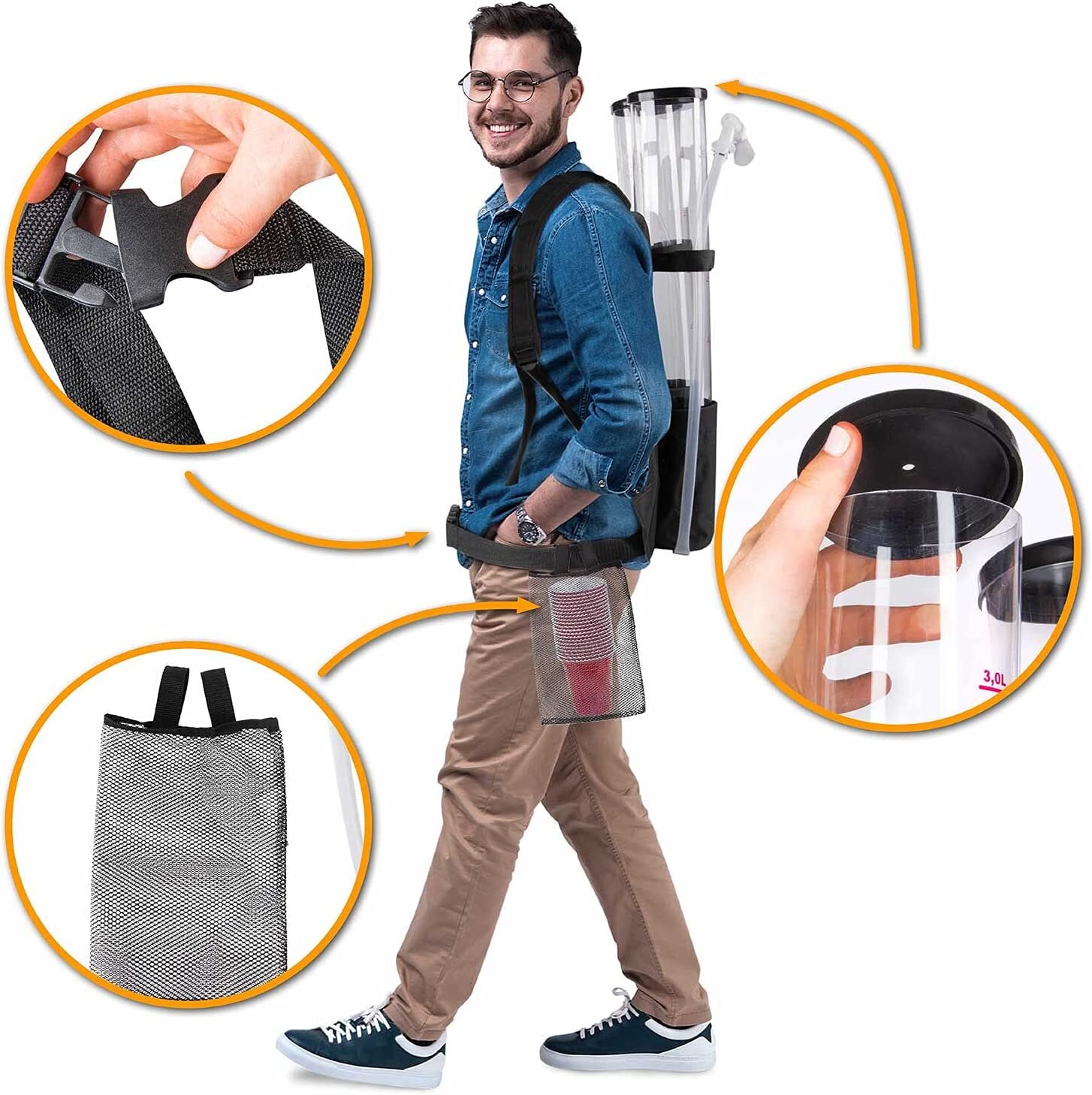 Bierrucksack Bier Rucksack Getränkerucksack 1x 3L Getränkesäule ...