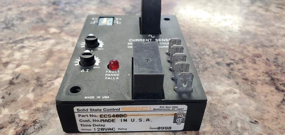 SSAC ECS40BC Solid State Control Time-Delay AC Current Sensor 120V | eBay