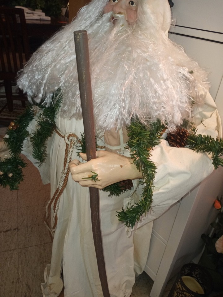 Vintage Life Size 4ft Store Display Mache Santa Clause Christmas ...