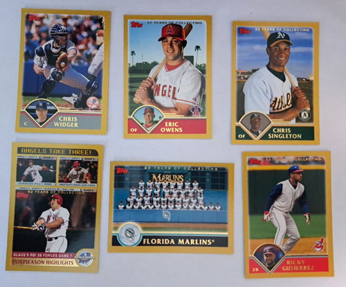 2003 Topps Baseball Gold Parallel SN 2003 - U Pick to finish your set ...