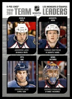 2011-12 O-Pee-Chee Team Leaders Andrew Ladd/Tobias Enstrom/Ondrej ...
