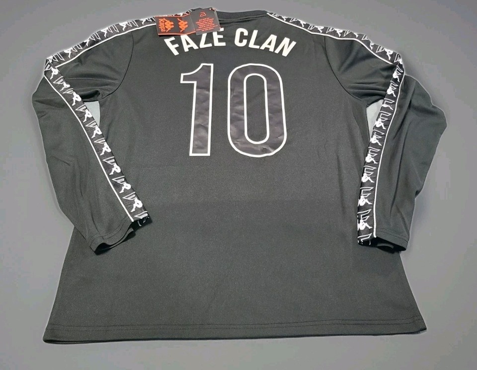 Kappa Authentic Faze Clan Flaz Jersey #10 Black Men's Large L/S ...