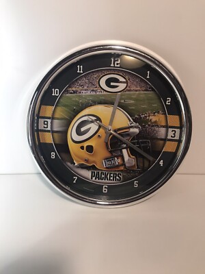 Green Bay Packers Clock 12” Sweeping Hand,Battery Helmet Logo WinCraft ...