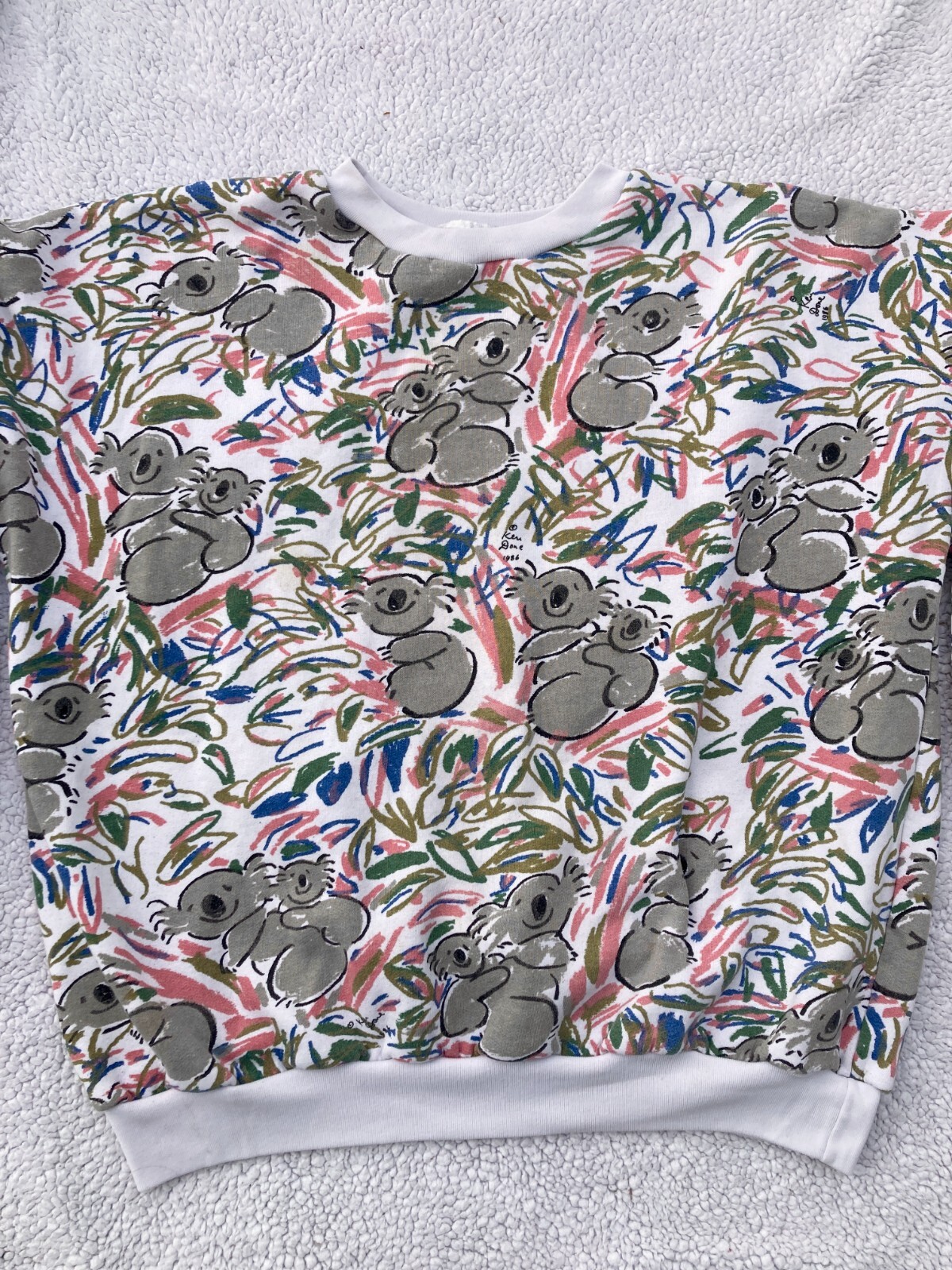 vintage Ken Done 80s baby koala & mama bear abstract … - Gem