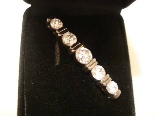 JC 925 Signed Pin w/5 Clear Rhinestones | eBay