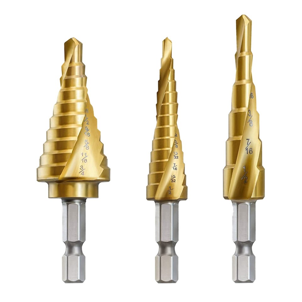 TITANIUM Step Drill Bit Set Unibit Industrial Reamer reaming 28 SIZES 1 ...