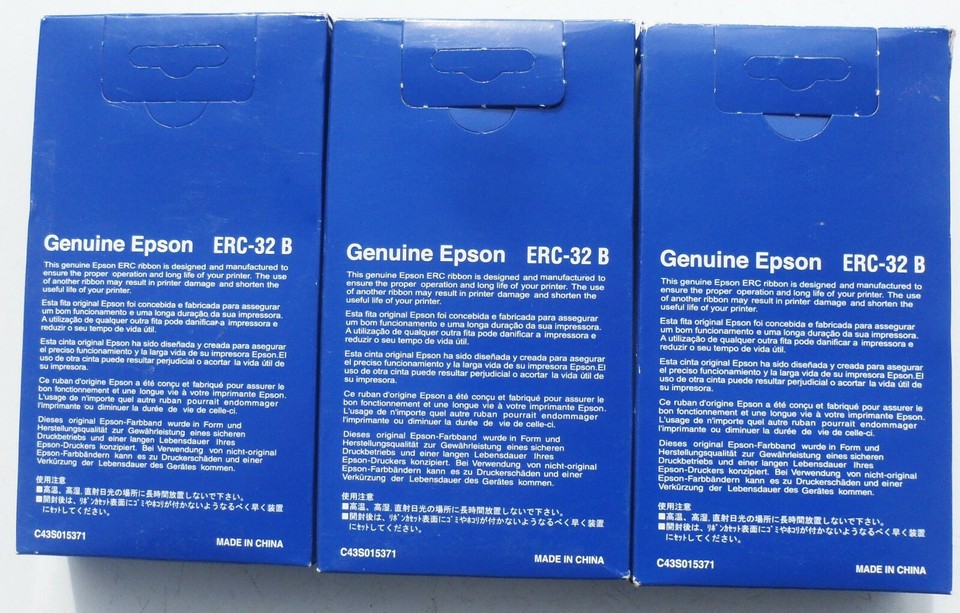 3 BOXES EPSON RIBBON CARTRIDGE ERC 32 B BLACK TM H6000 U675 RP-U420 M ...