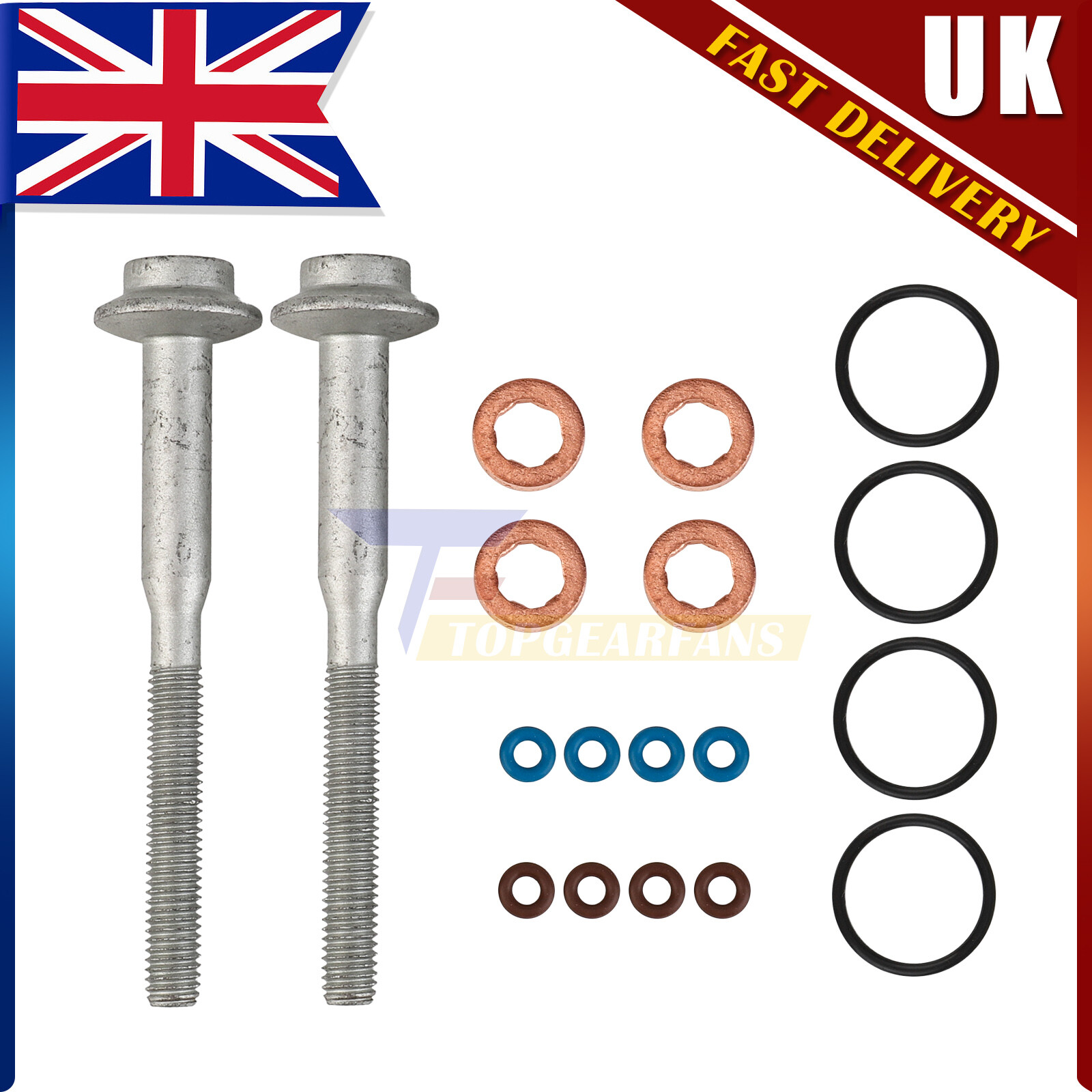 18x Injector Clamp Bolt & Nozzle Seal Kit For VW Audi Skoda SEAT 1.6 ...