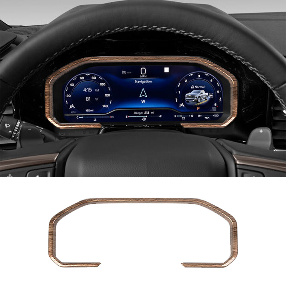 Wood Grain Dashboard Meter Frame Trim Cover For Chevy Silverado GMC ...
