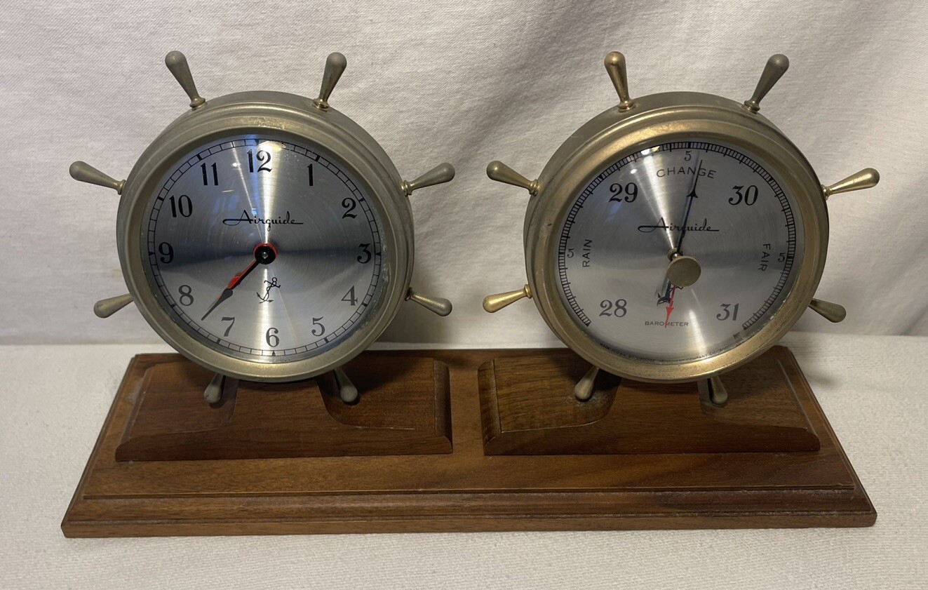 Vintage Airguide Instrument Co Chicago Clock And Barometer Made In USA ...