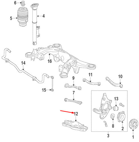 MERCEDES-BENZ C W205 Rear Axle Spring Link Control Arm A2053523300 NEW ...
