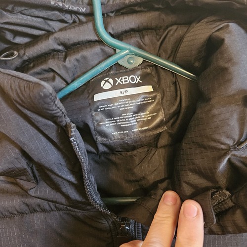 Women's XBOX Puff Jacket Team 20 Black Nylon Hooded Puffer Size S P ...