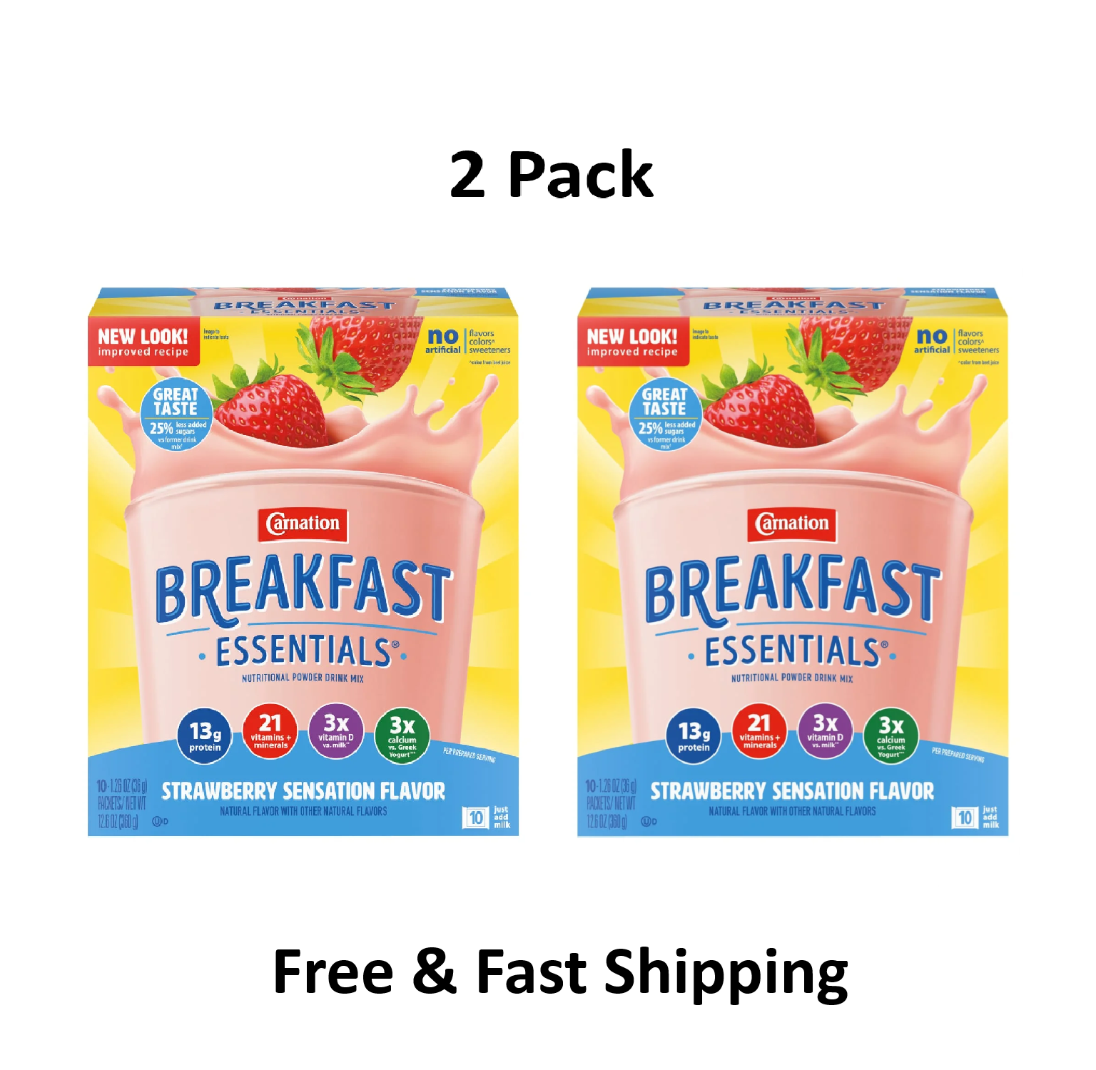Carnation Breakfast Essentials Powder Nutritional Shake Drink Mix 2 ...