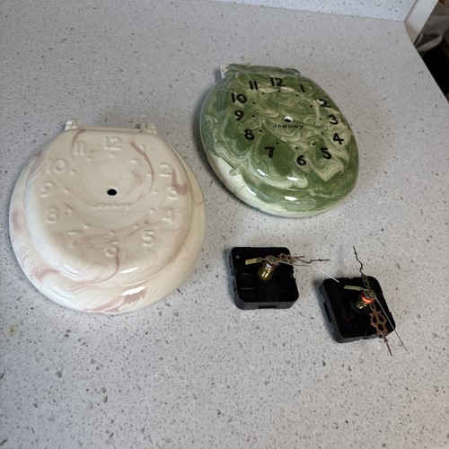Vintage Lot Of 2 Johnny Ceramic Toilet Seat Wall Clocks Untested 8 ...