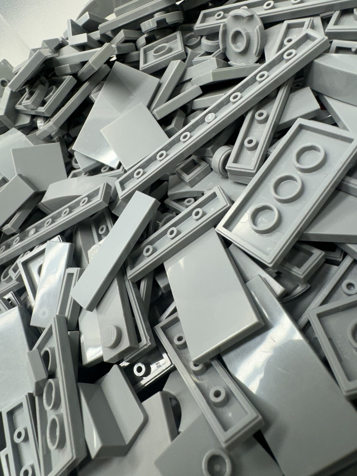 100 random LEGO Light Bluish Gray Tiles 1x1, 1x2, 1x3, 1x4 Mixed Bulk ...