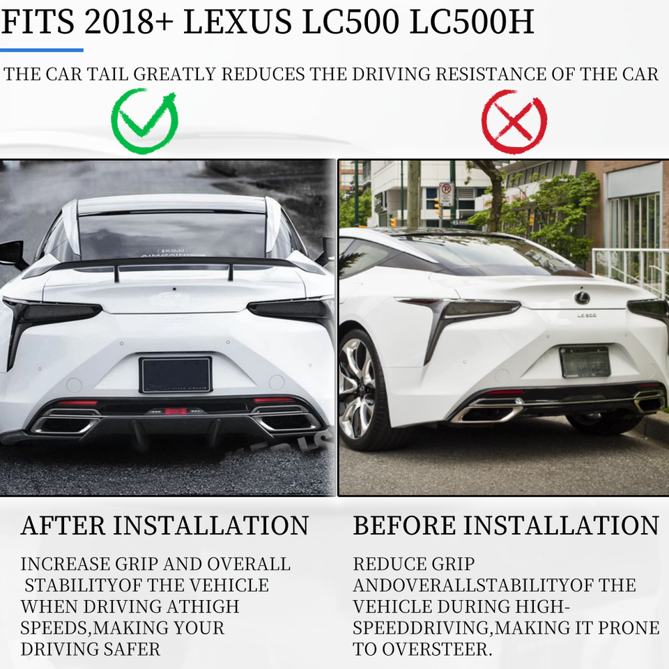 For 2018-2025 Lexus LC500 LC500H AG Style Carbon Fiber Trunk Spoiler ...
