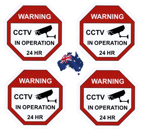 CCTV Camera Warning Stickers, Surveillance Vinyl Decal, Video Security ...