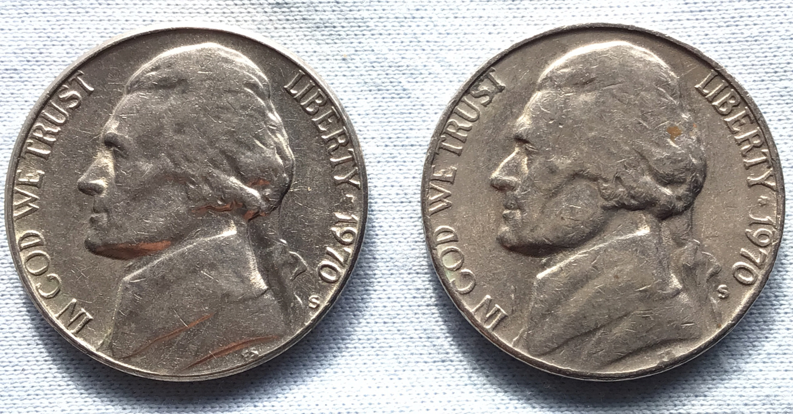 1970 S 5 Cent Jefferson Nickels Error!! Low & High S Mint Mark!! | eBay