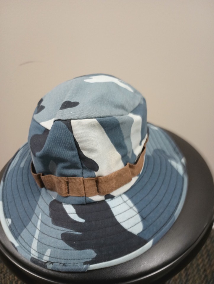 Sky Blue Camo Jungle Hat Boonie Fitted Poly Cotton Boonie Large USA ...