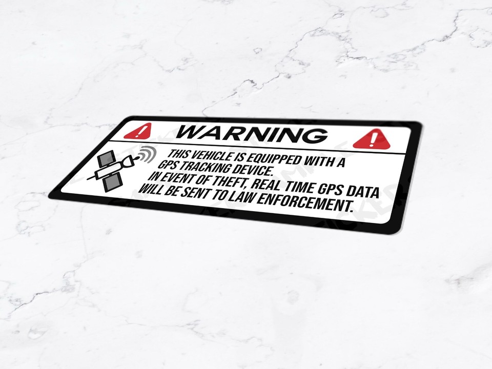 2x Car GPS Tracker Warning 4" | Safety Window Warning Sticker | eBay