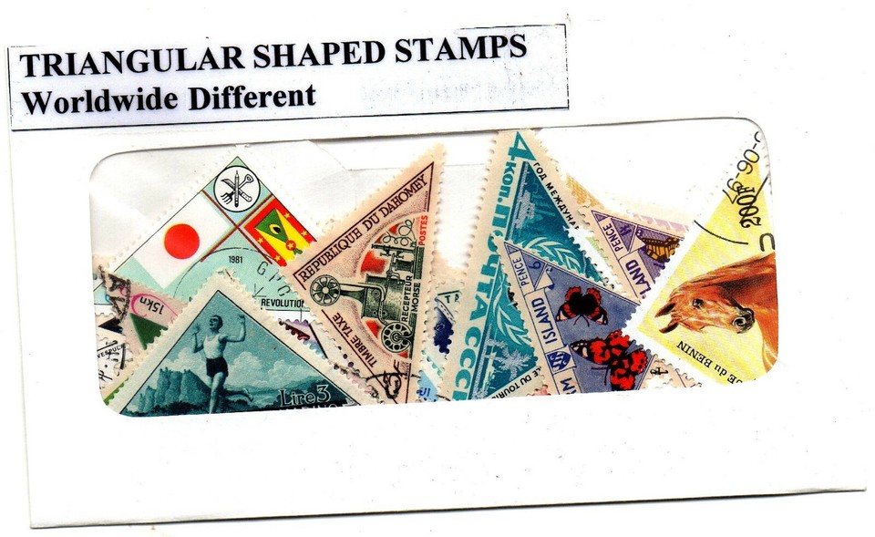 25 Different World wide Off Paper Triangle stamps Rare set - 25 PCS Lot ...