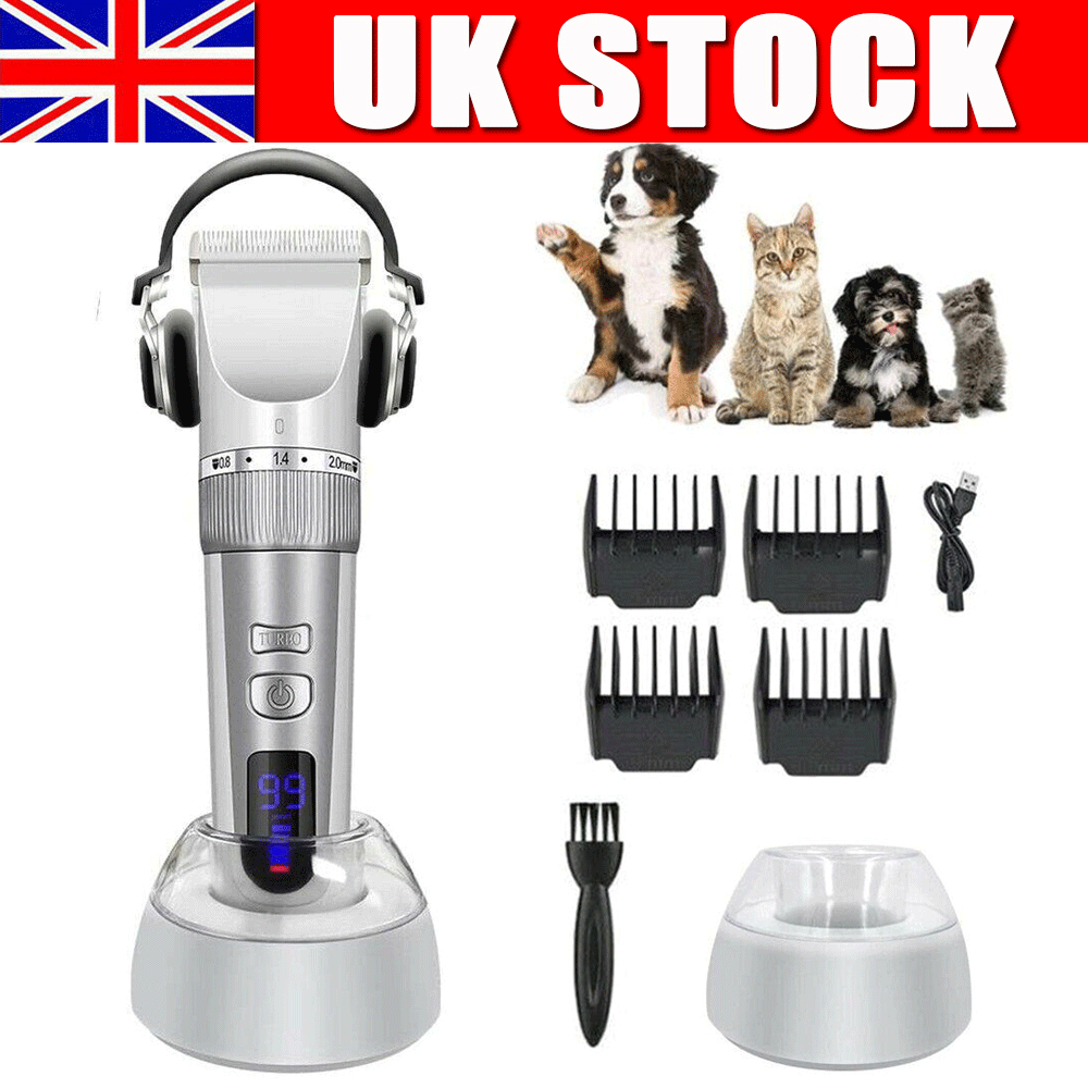 Pet Hair Grooming Clipper Kit Silent Trimmer Shaver Dog Cat Electric ...