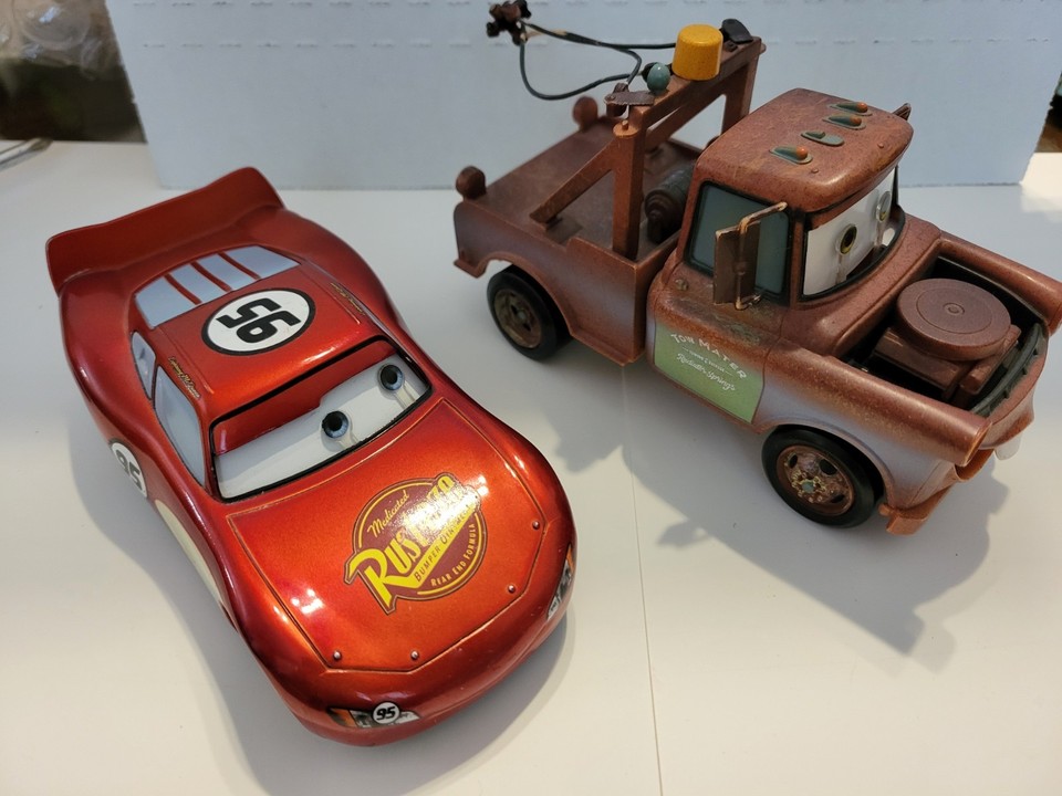Pixar Cars McQueen Rust-eze & Mater Both W/Moving Eyes, Phrases. | eBay
