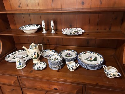 Rare Blue Ridge Antique French Peasants Hand Painted Southern Potteries ...